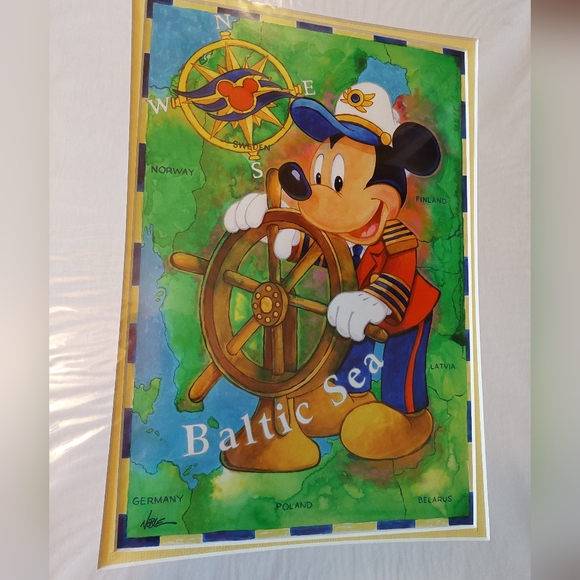 Disney | Art | Disney Cruise Line Baltic Sea Capt Mickey Litho Rare ...